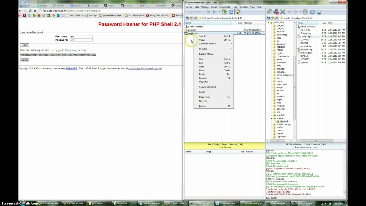 Shell in a Browser - PHP Shell