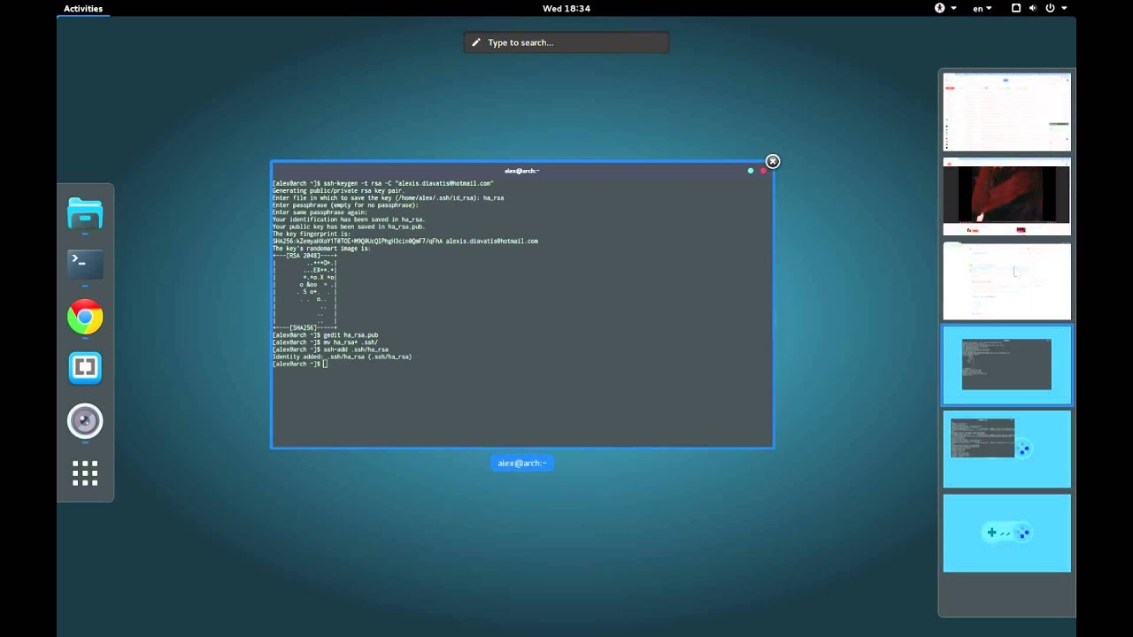 Setting SSH keys for GNOME Builder on Github