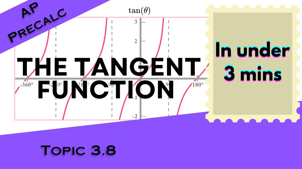 The Tangent Function in Under 3 mins (AP Precalculus Unit 3 Topic 3.8)