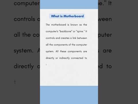 What is Motherboard in computer | Computer Fundamentals |