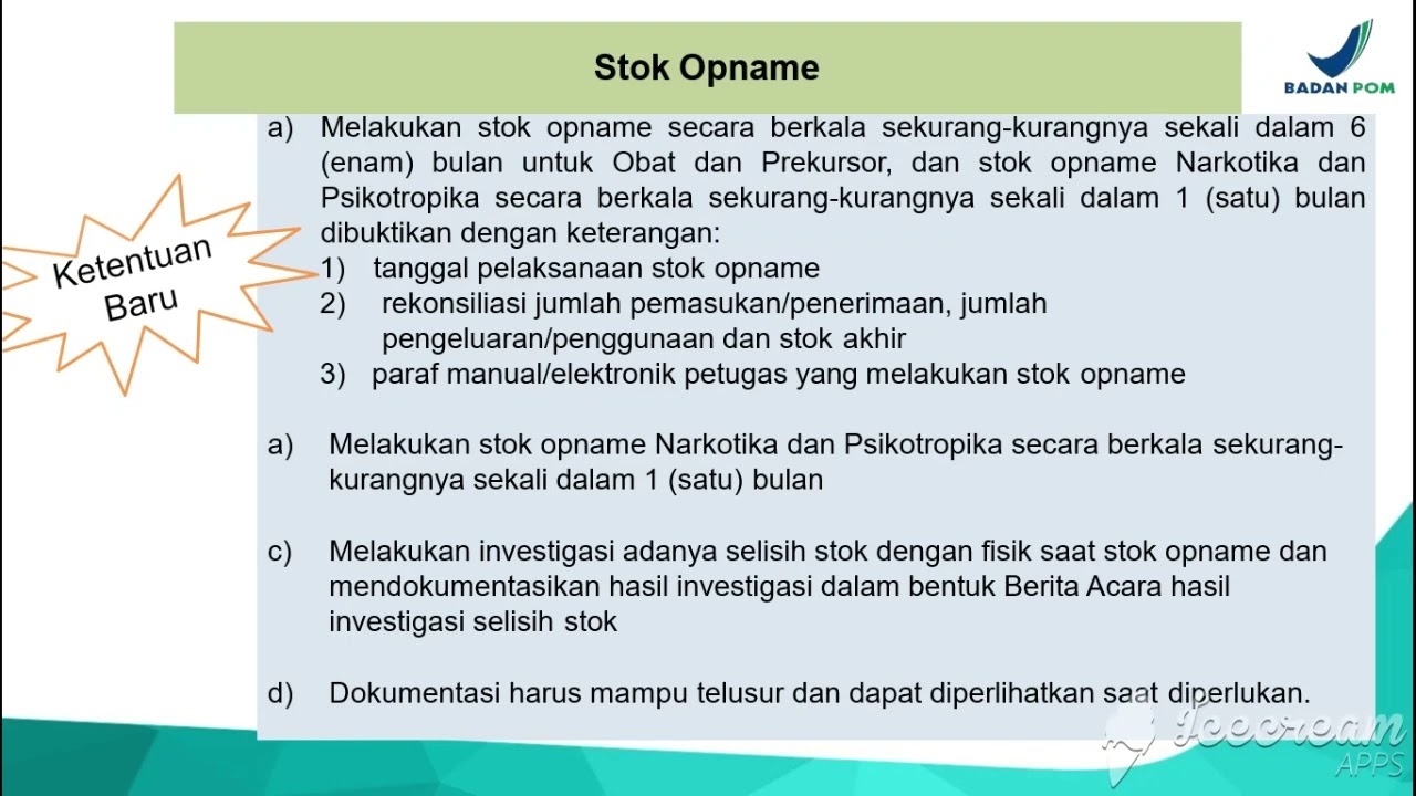Stok Opname Obat Narkotika, Psikotropika & Prekusor Farmasi