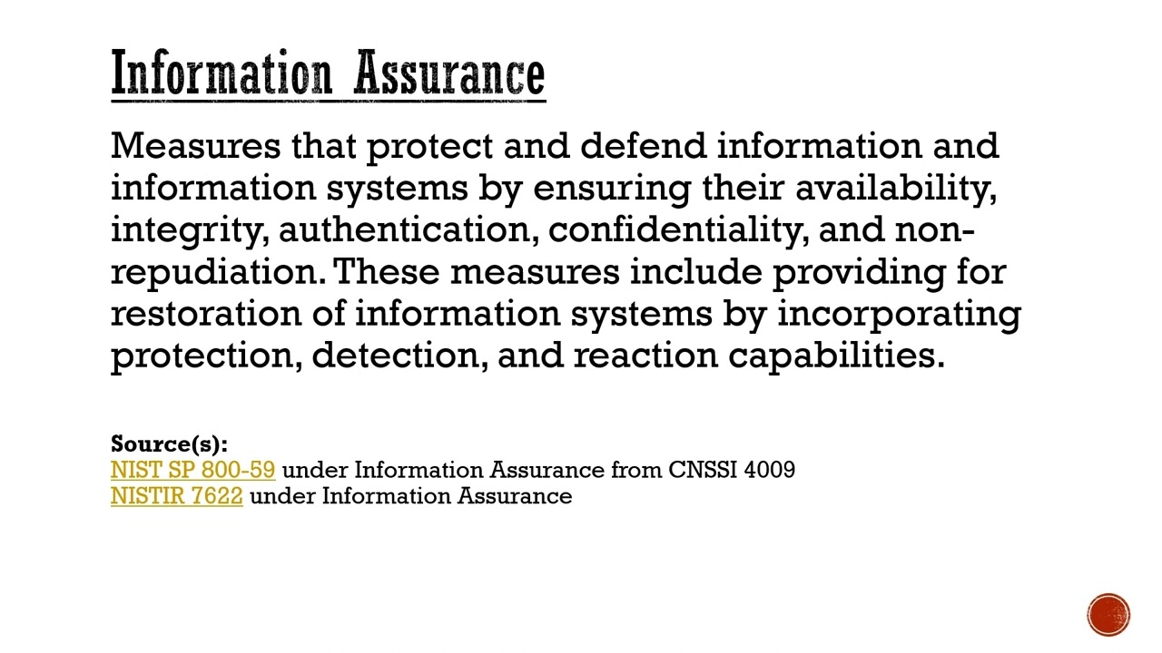 Information Assurance and Security 2 - Lesson 1