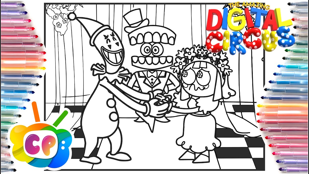 How to draw The amazing digital circus/ The amazing digital circus pilot /KAUFMO & POMNI GET MARRIED