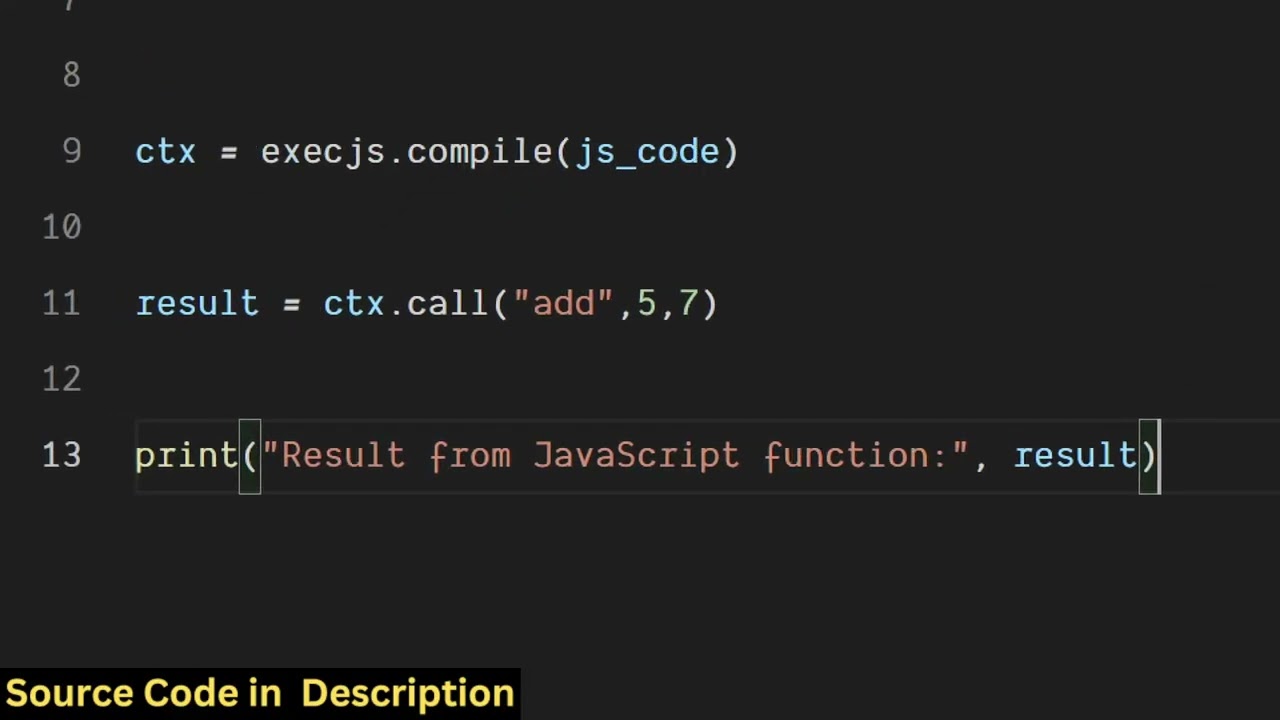 How to Execute Javascript Function Code in Python Script Using execjs Library