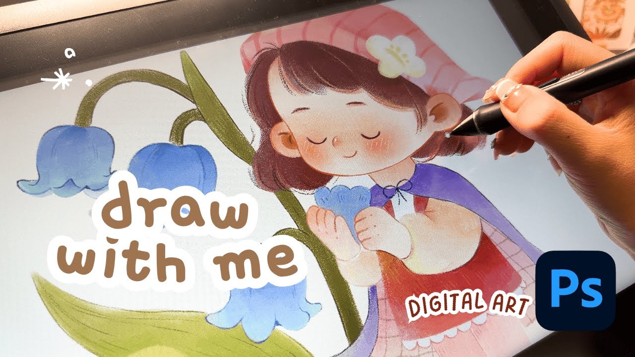 Watch Me Draw Digitally✍🏻♡How to Render Digital Art | Full Digital Painting Process in Photoshop