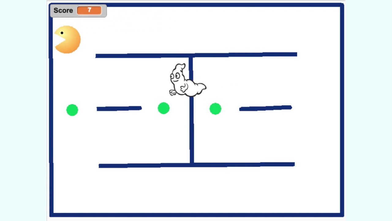 Super simple Pac-man style game (made in Scratch)