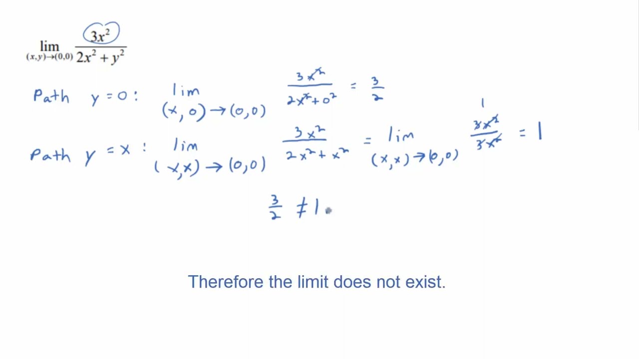 14.2.2c: Showing a Limit Doesn't Exist Using Paths