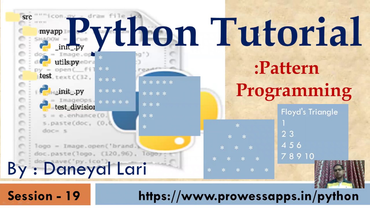 #19 Python Tutorial for Beginners | Pattern Programming in Python