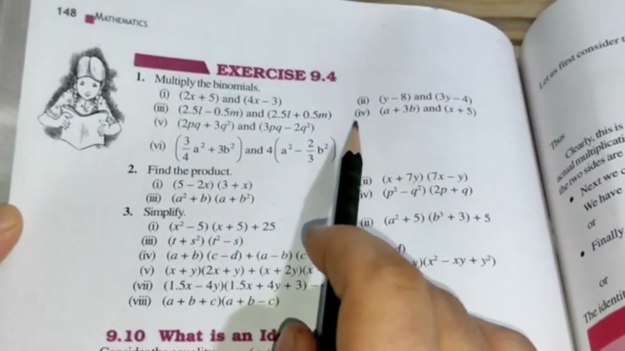Algebraic Expressions identities Chapter -9 Ex-9.4 || Class 8th Maths