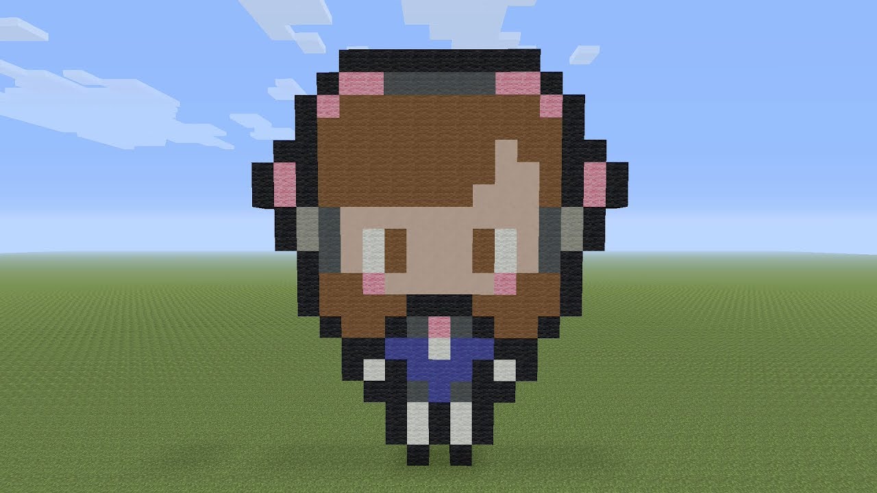Minecraft Pixel Art - Mini D.Va From Overwatch
