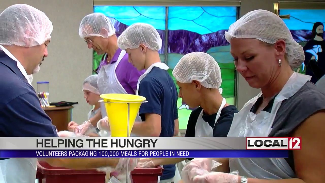 Helping the hungry: Volunteers packaging 100K meals for people in need
