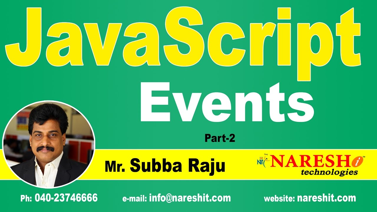 Events in JavaScript Part-2 | JavaScript Tutorial | Mr. Subba Raju