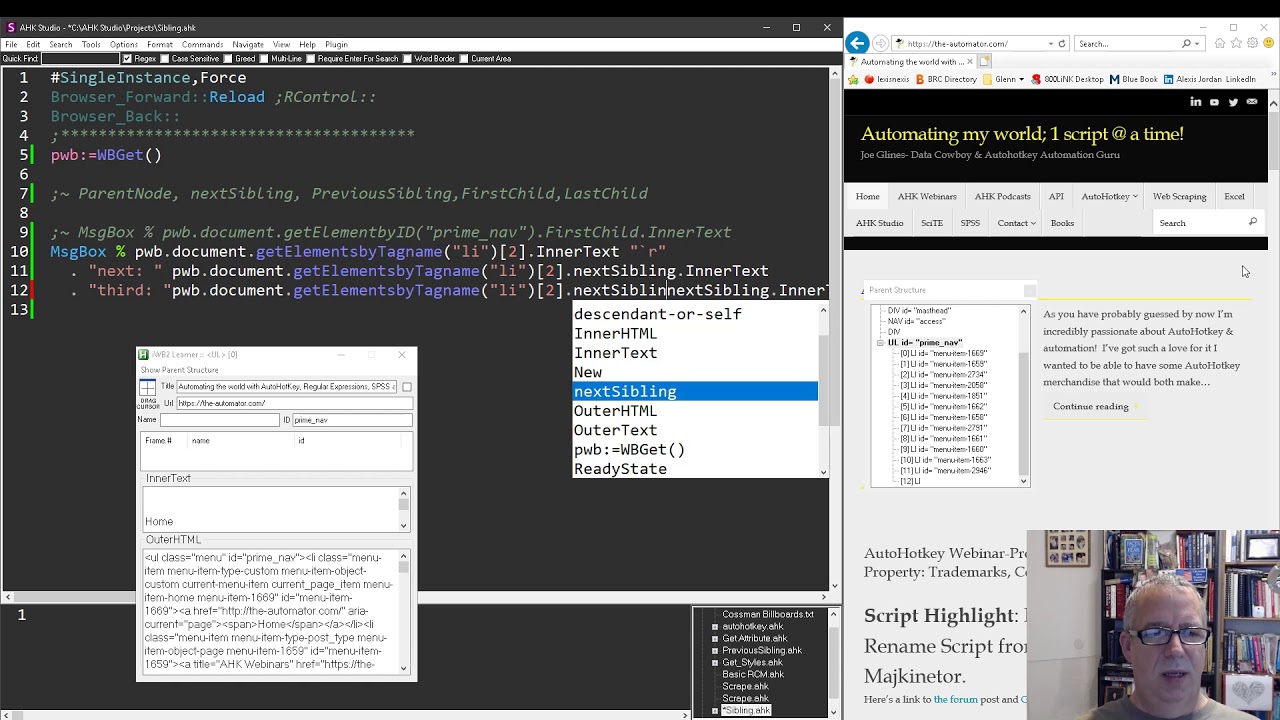 Navigating the DOM with parentNode, nextSibling, previousSibling, firstChild & lastChild