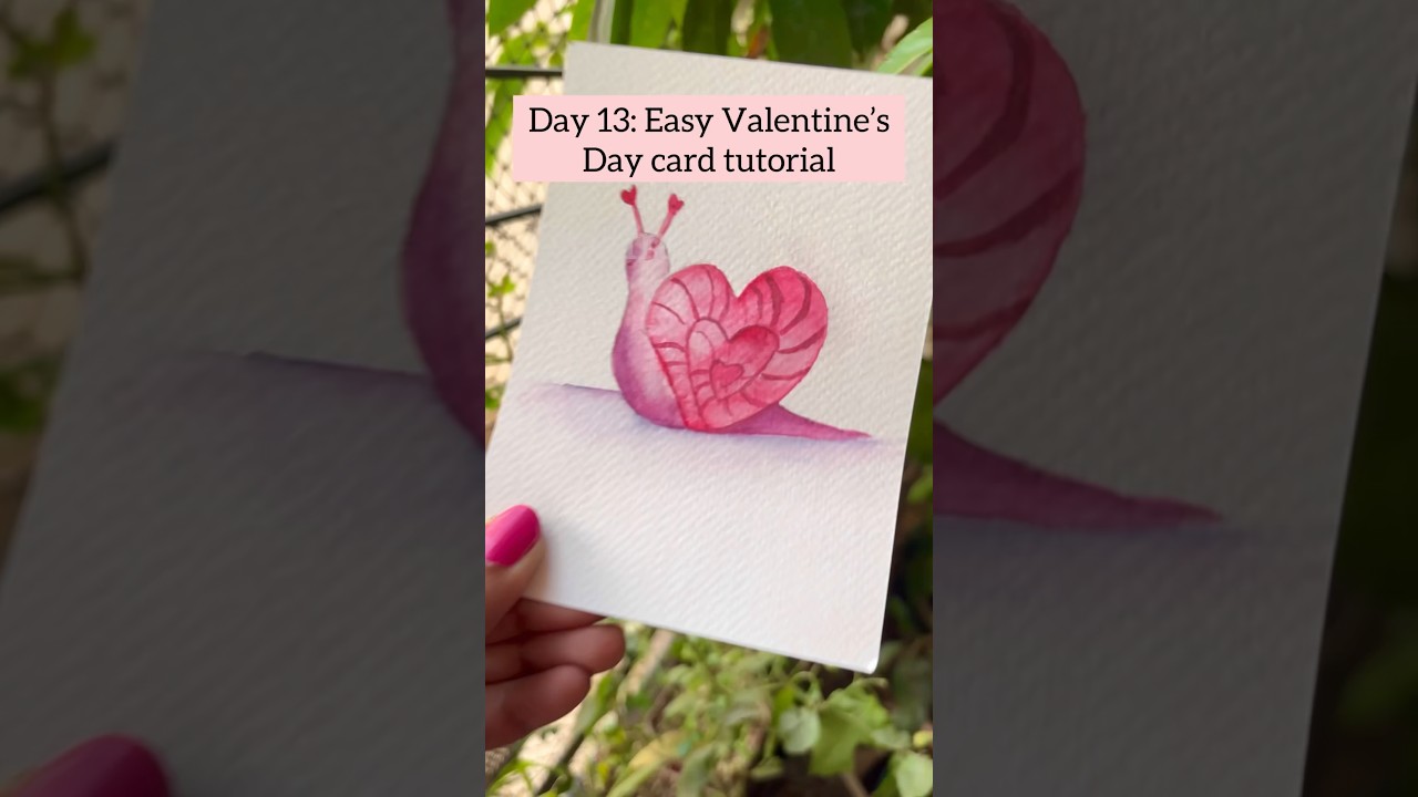 Easy Watercolour Valentine’s Day card tutorial#shorts #art #valentinesday #handmadecards #watercolor