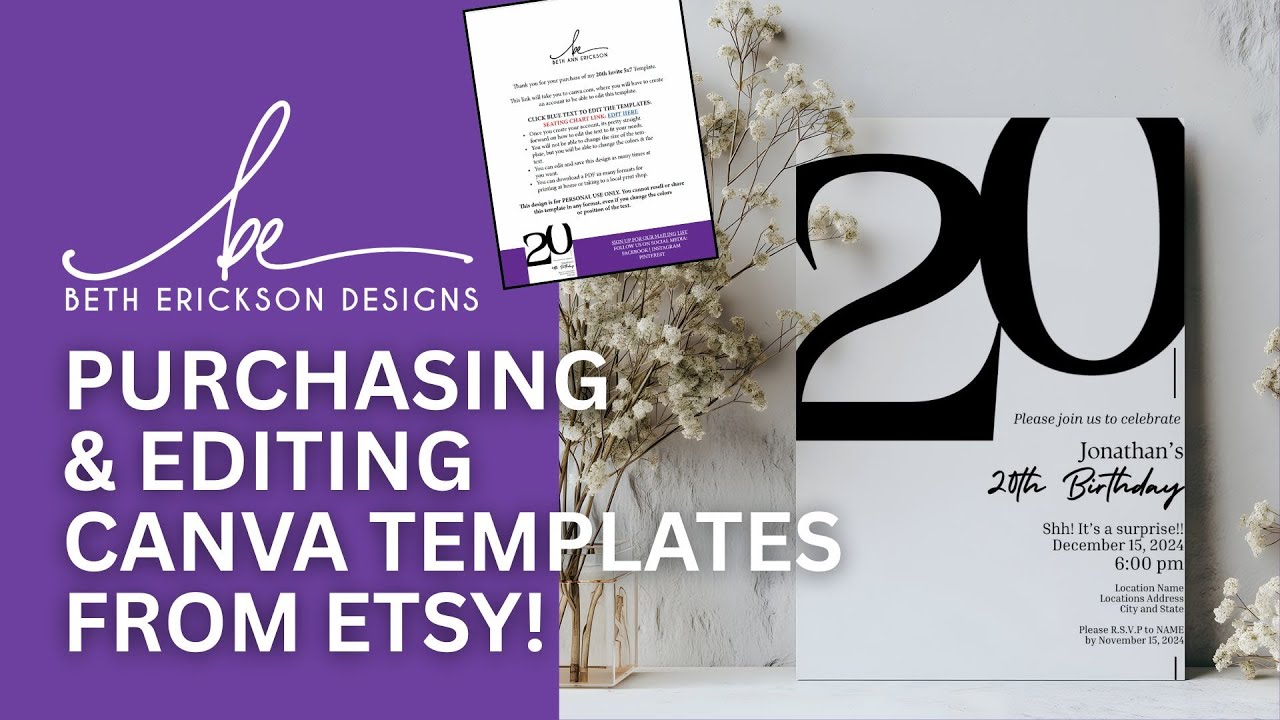 PURCHASING & EDITING A CANVA TEMPLATE FROM ETSY!