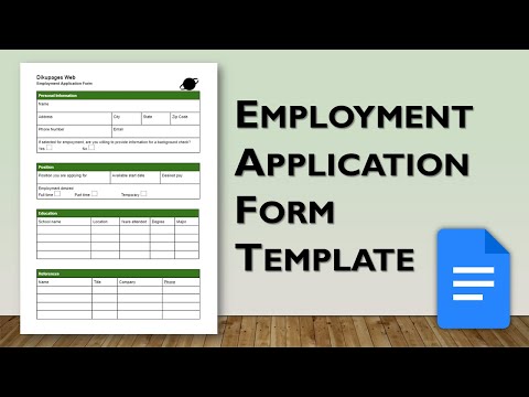 How to Create Employment Application Form in Google Docs | Form Template Design