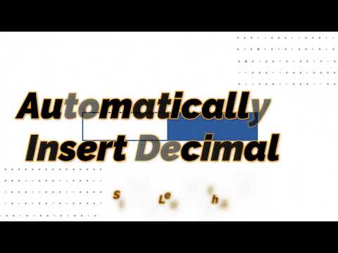 Automatically Insert a Decimal point for numeric data in Excel | Insert 2 Decimals | Insert decimal