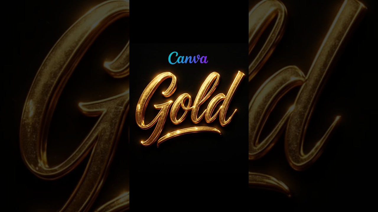 Canva Shiny Gold Text Effect Tutorial (Quick & Easy!)  #canva