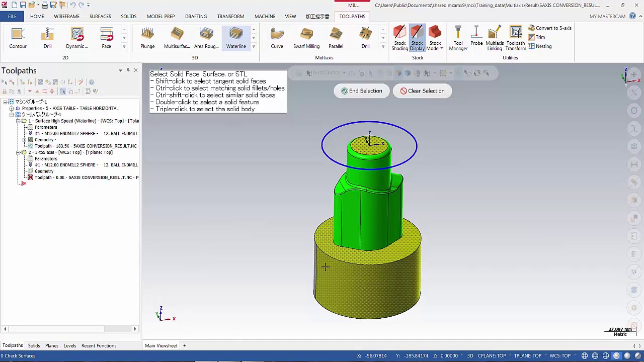 3 to 5axis for mastercam 2018