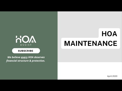 Maintenance In An HOA!!