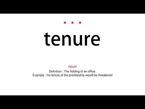 How to pronounce tenure - Vocab Today