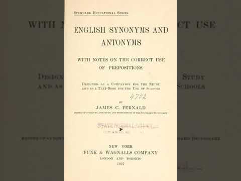 English Synonyms and Antonyms - James Champlin Fernald - Part 2 | Full Audiobook 📚