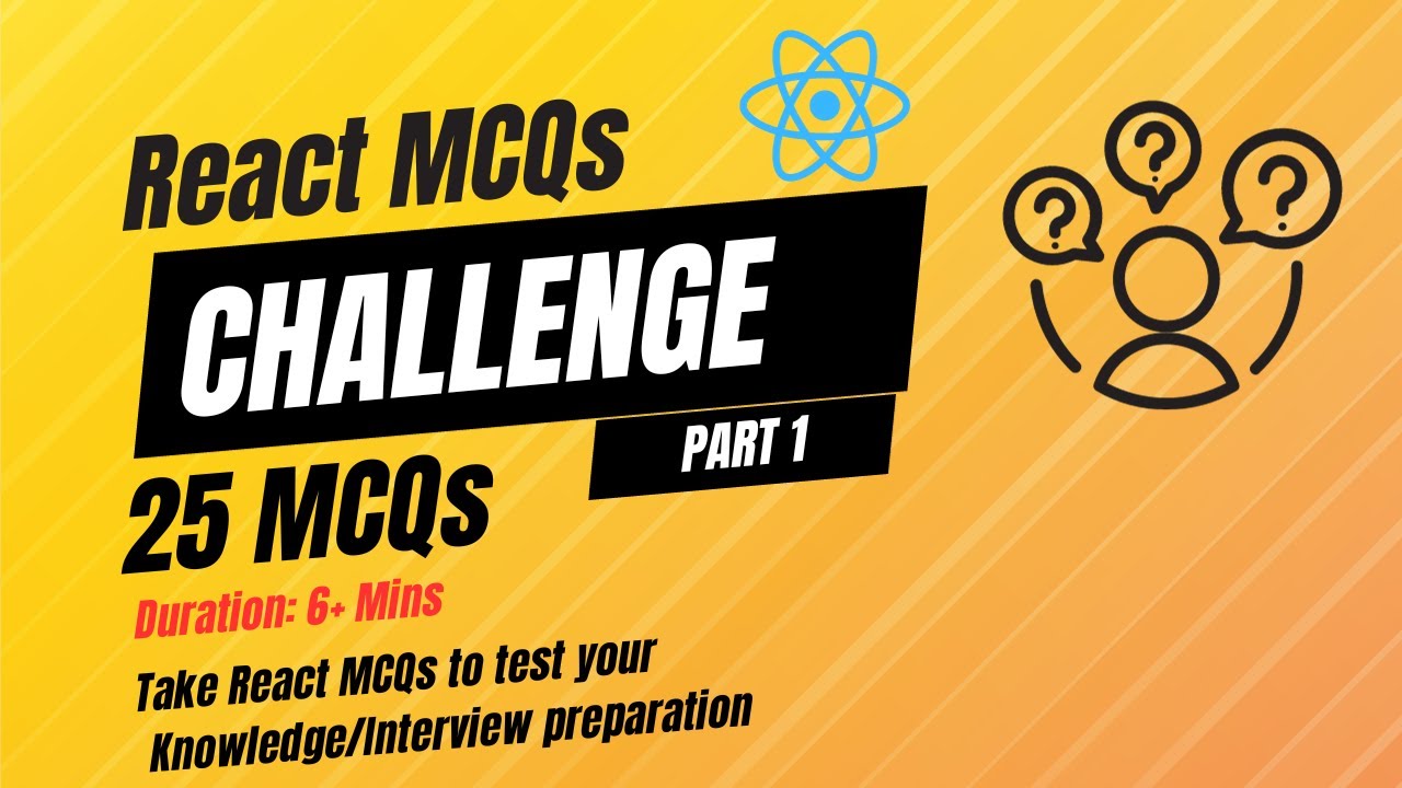 25 React JS MCQs/Interview Questions/Answers - Part 1 - No Talk #react #programming #mcqs