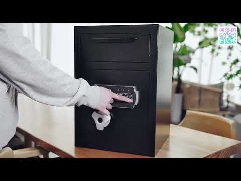2 6 Depository Drop Safe Fireproof, Front Drop Slot Lock Box with Digital Combination