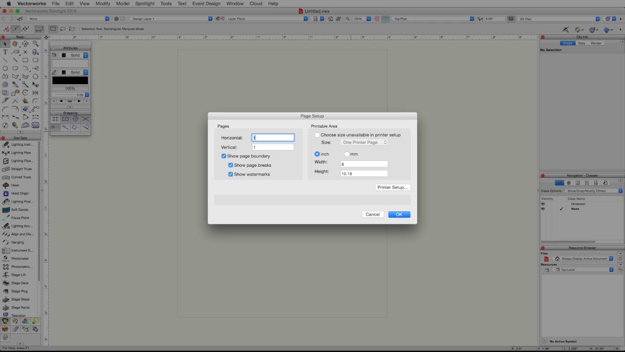 Entertainment - Document Setup