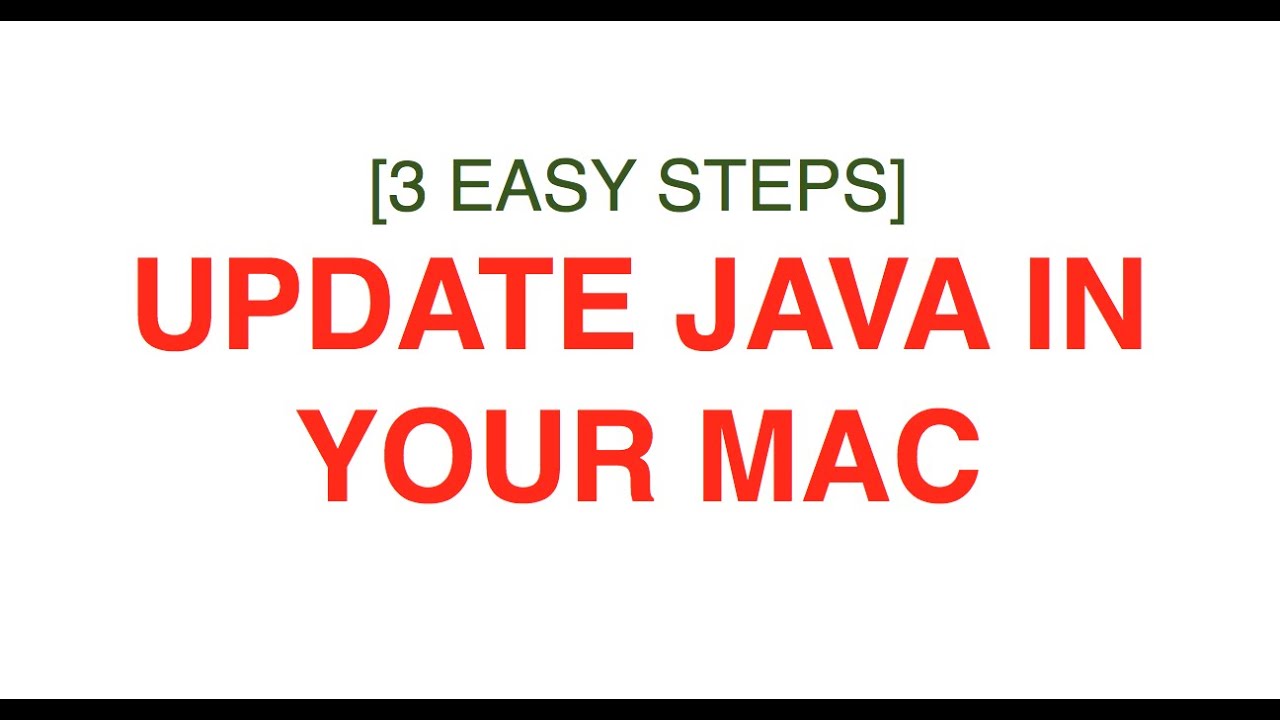 How to update Java in Mac