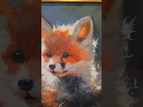 Original painting of a baby fox, available in our online store this Wednesday evening at 8pm.