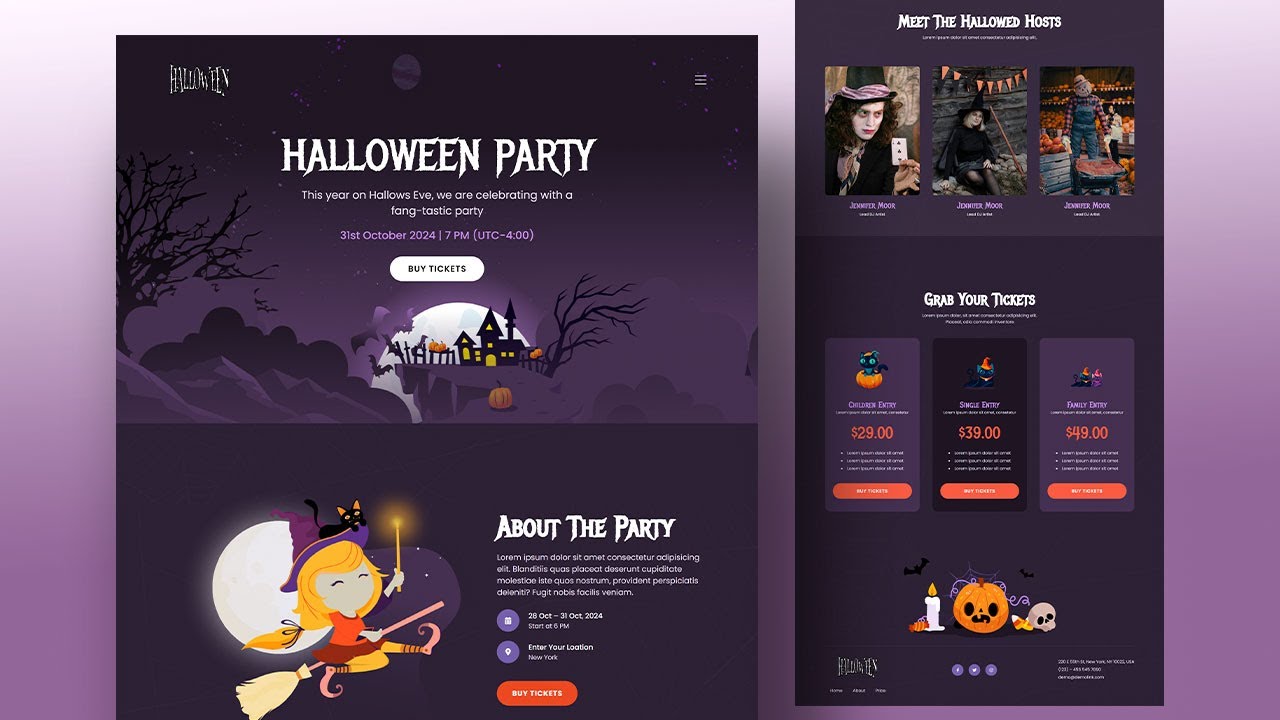Create A Halloween Website Design Using HTML CSS And JavaScript