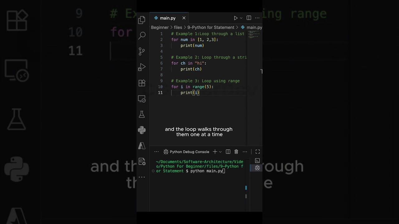 Python for Statement in a Min | Control Flow Tools | Python for beginners #coding #masterpython