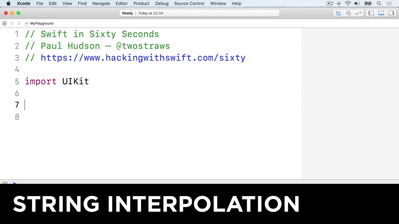 String interpolation – Swift in Sixty Seconds