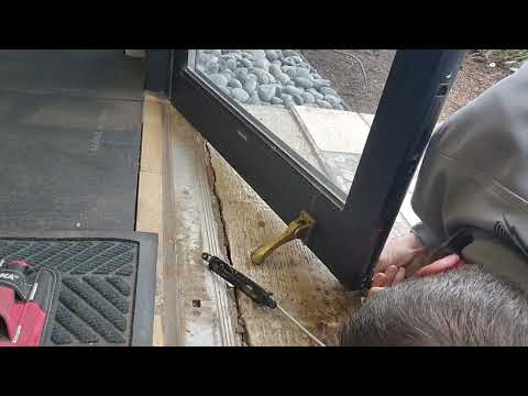 Replace flush bolts aluminum storefront double door servicing repair top and bottom vertical locks