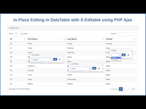 In-Place Editing in DataTable with X-Editable using PHP Ajax