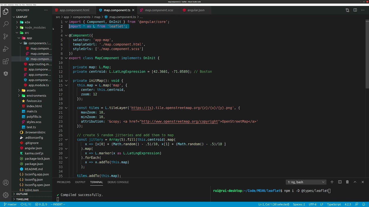 Angular Map using Leaflet and OpenStreetMap