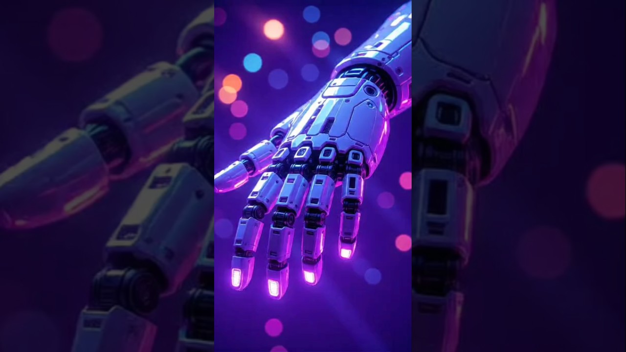 Futuristic Technology | Silver Robotic Arms in Purple Light | Free Stock Clip 2025 @FreeShotStudio
