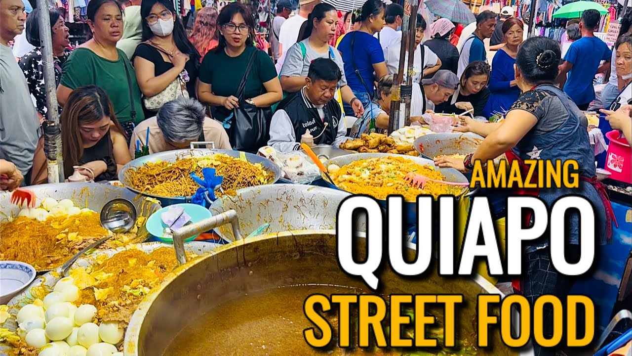 Philippines Street Food Tour in QUIAPO | AMAZING FILIPINO STREET FOOD MARKET IN MANILA!