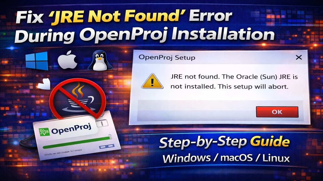 Fix “JRE Not Found” Error 😳 | OpenProj Installation Guide (All OS)