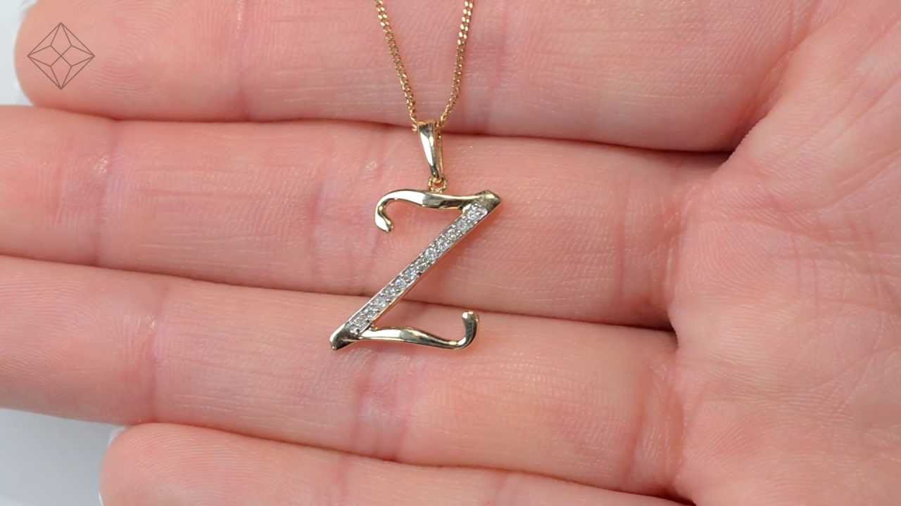 K BA - Stunning 9K Gold Diamond Initial 'Z' Pendant 0.05ct