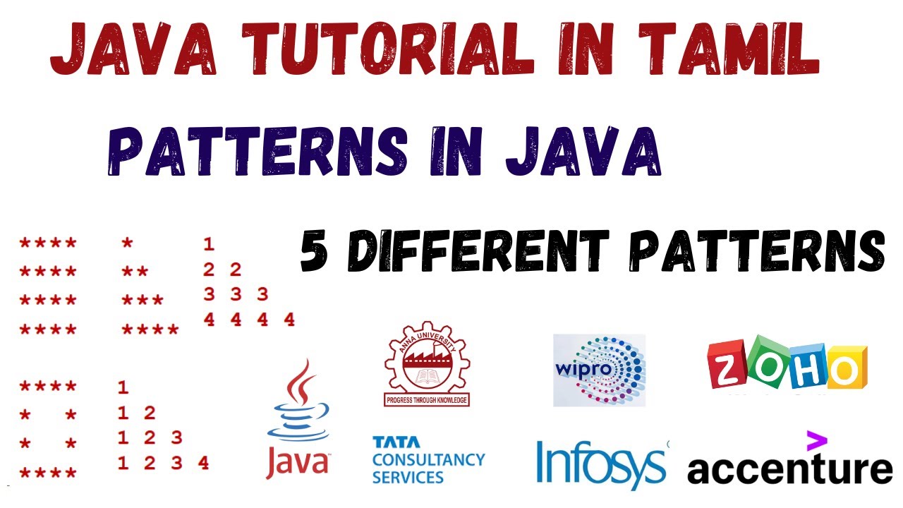 16)Patterns in java in Tamil | Java Interview Patterns in Tamil | Nested Loops | Java in Tamil