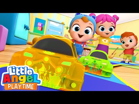 Race Toy Cars Song | Fun Sing Along Songs by Little Angel Playtime