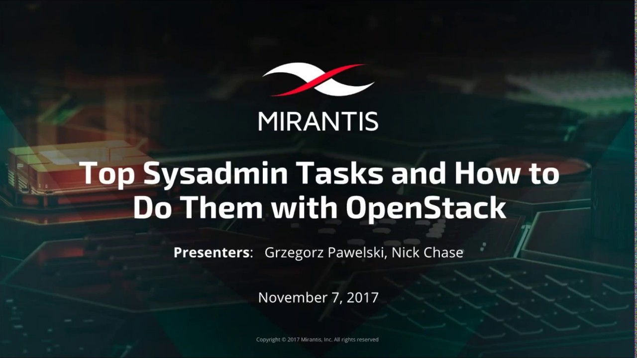 Top Sysadmin Tasks and How to Do Them with OpenStack