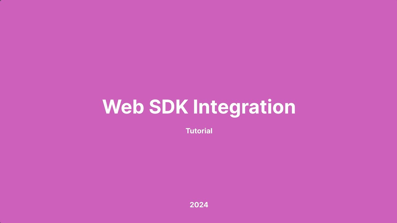 Web SDK - Angular Application Integration Tutorial