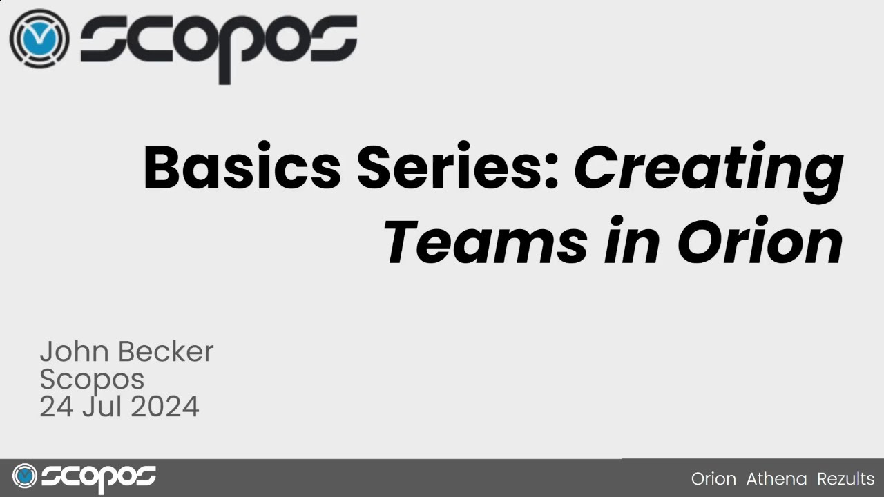 Creating Teams in Orion