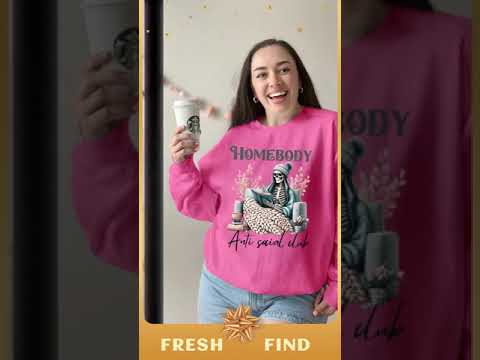 Homebody Skeleton Crewneck Sweatshirt | Cozy Sweatshirt for Introverts, Perfect Gift for Lazy Day...