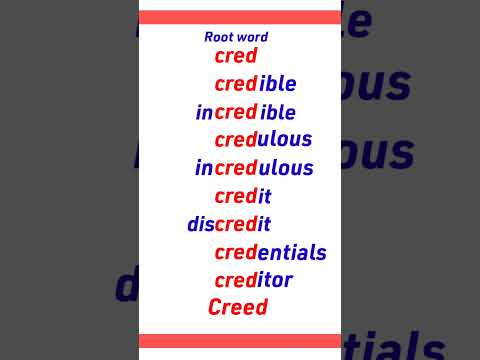 Build your vocab|| how to increase vocab|| vocabulary with root word 'Cred'.