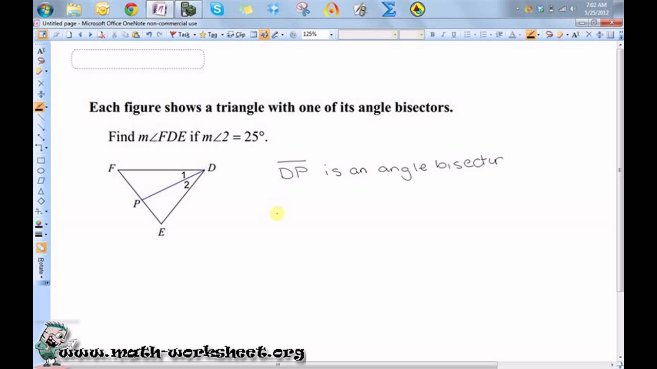Geometry - Properties of triangles - Angle bisectors- Easy
