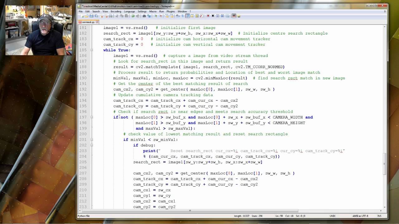Code Walkthough - Win, Unix, RPI - Camera Position Tracker - Opencv, Python, web cam, pi-camera